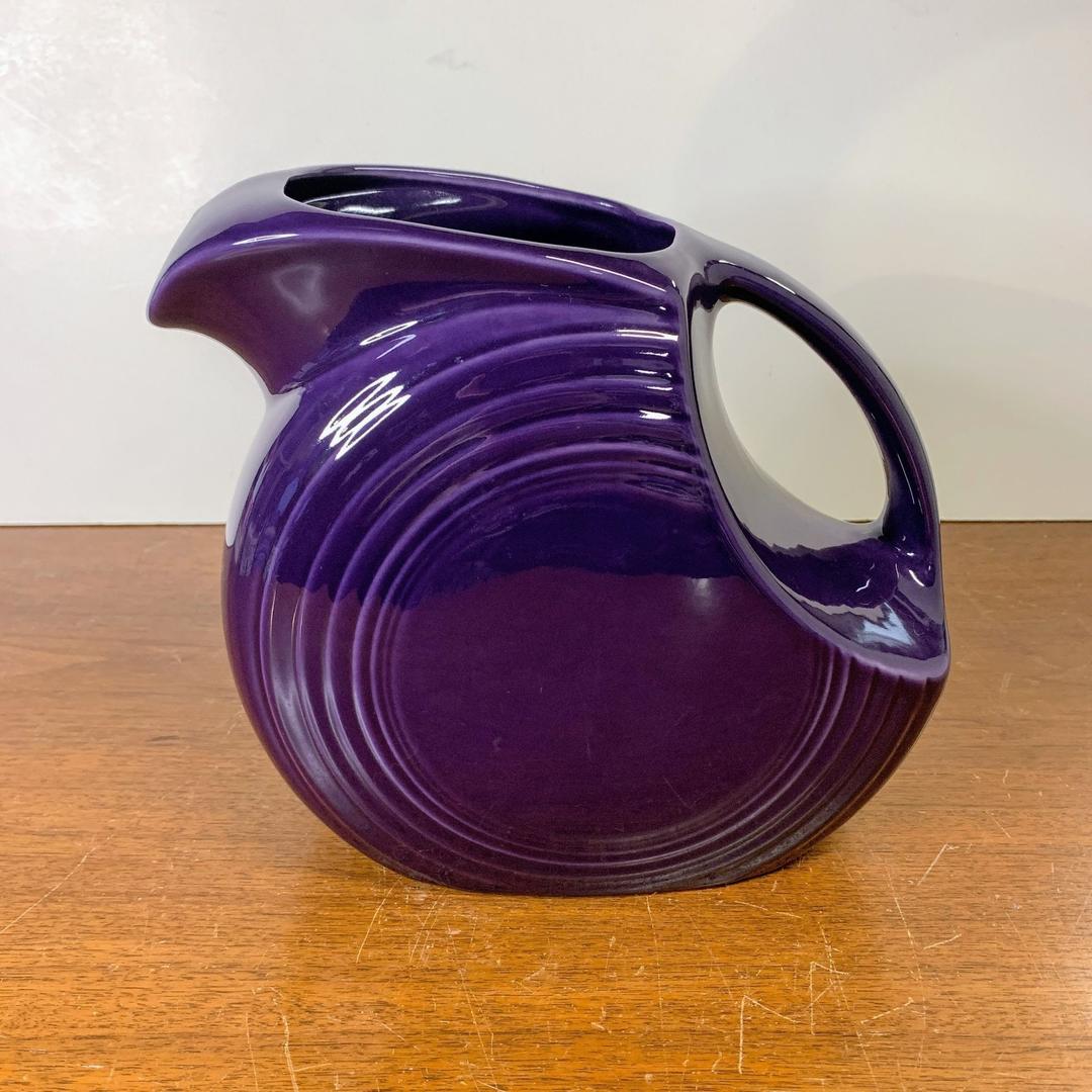 Vintage Fiestaware Plum Disc Pitcher Homer Laughlin Retired Color ...