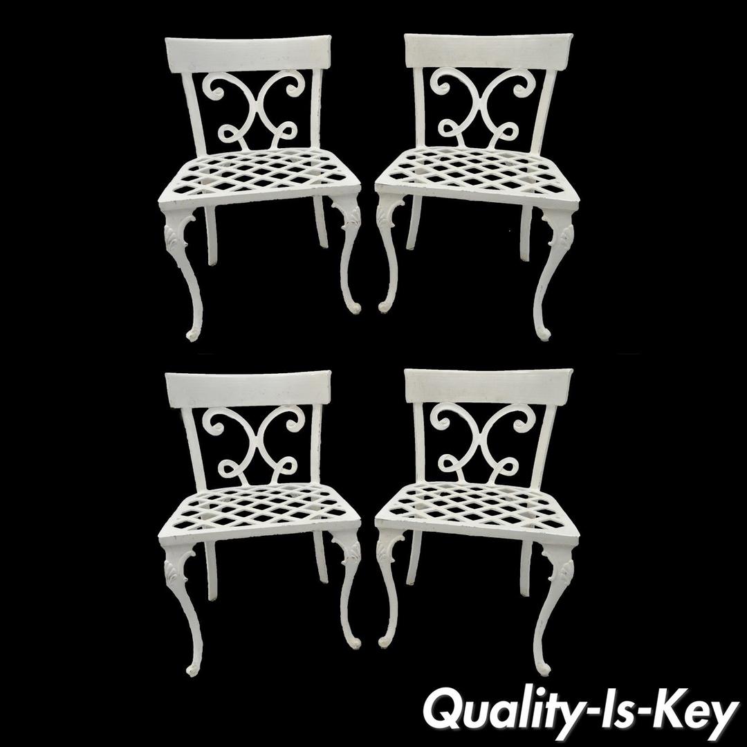 Neoclassical Regency Style Cast Aluminum Garden Patio Dining Chairs Vtg ...
