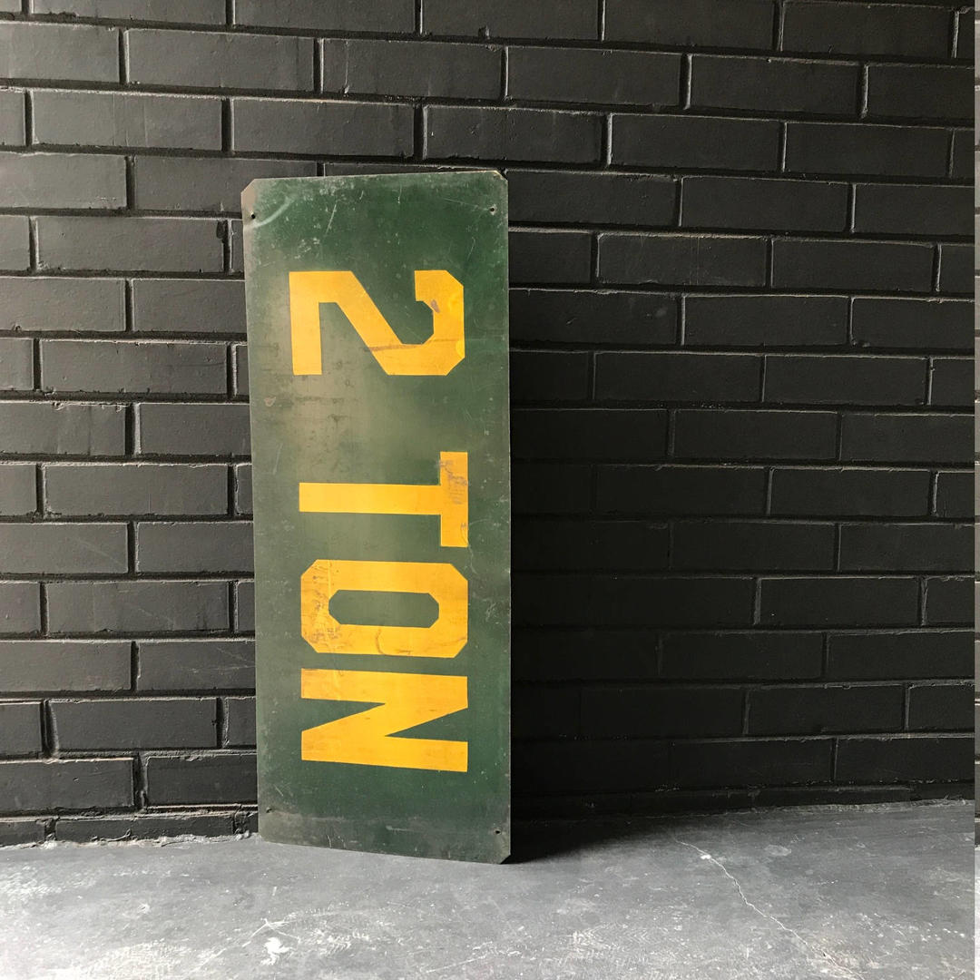 Vintage Industrial 2 TON Metal Painted Sign Truck Trucker Stop Scale ...
