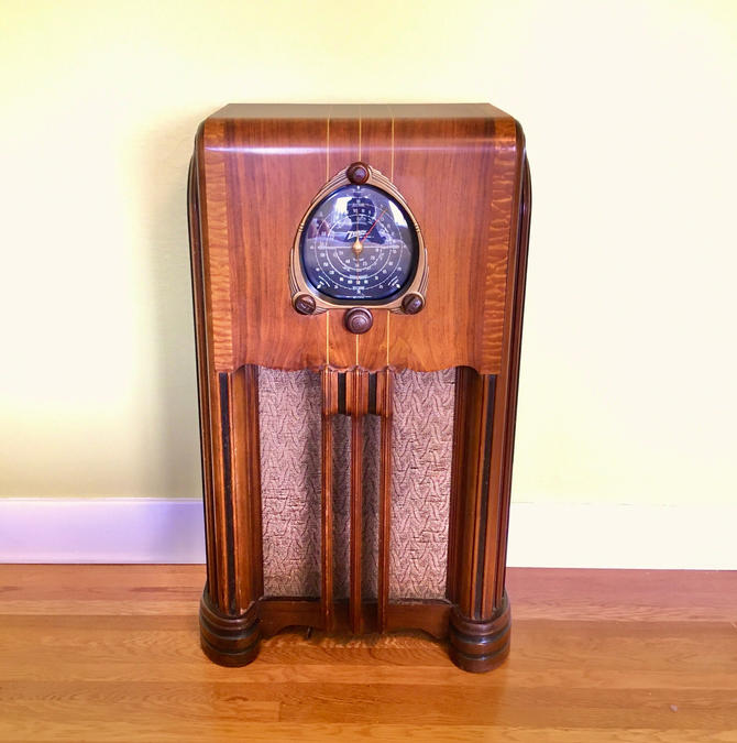 Stunning 1938 Zenith 6S254 Black Dial 3-Band Console Radio, Elec ...