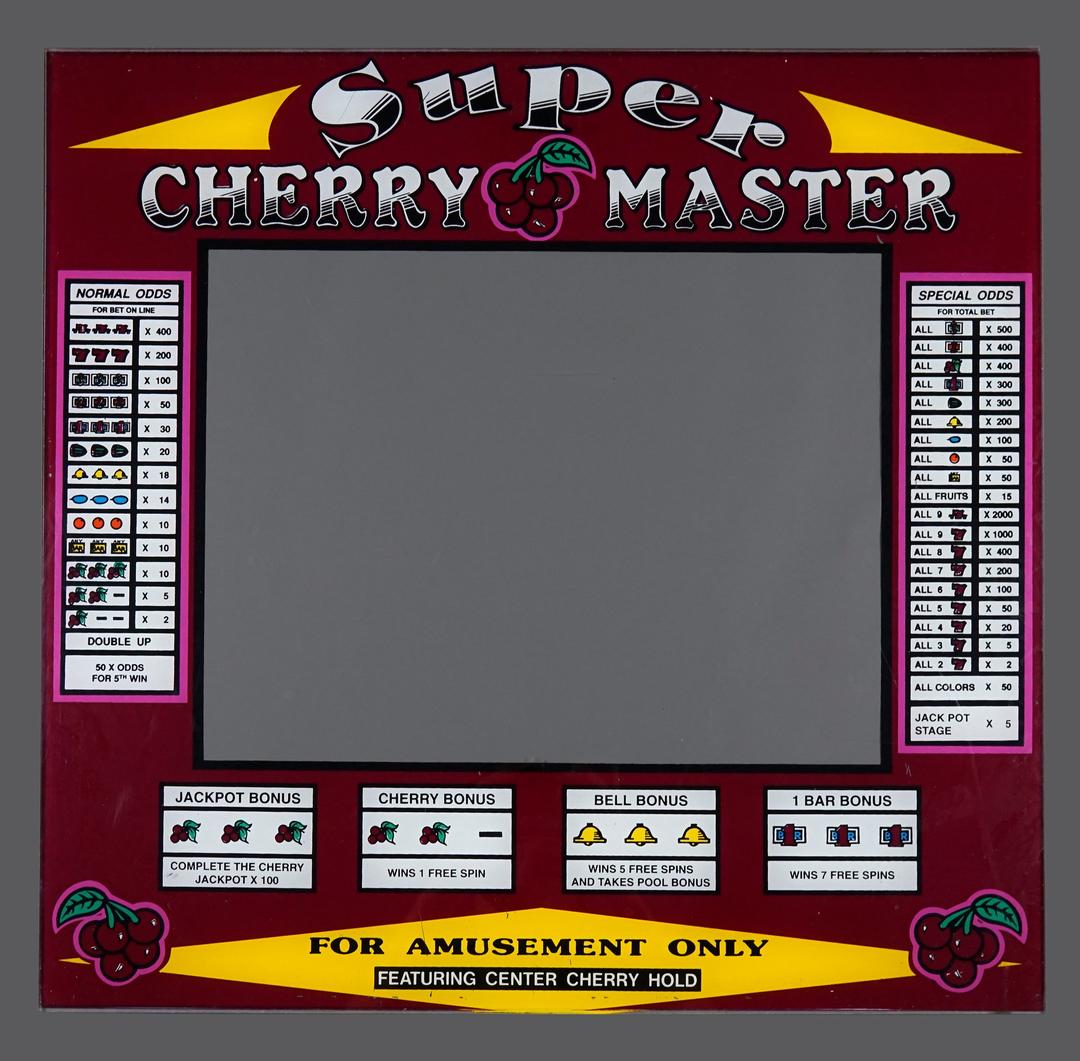 Super Cherry Master Slot Machine Bezel Plexiglas Game Front Panel ...