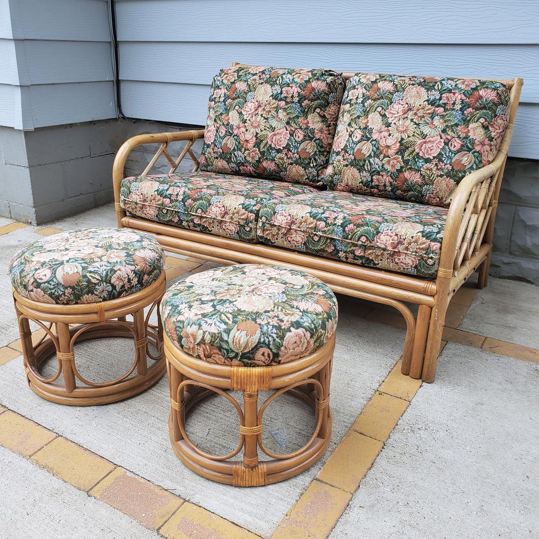 Vintage wicker patio set store