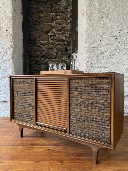 Mid century stereo console mid century modern stereo credenza mid ...