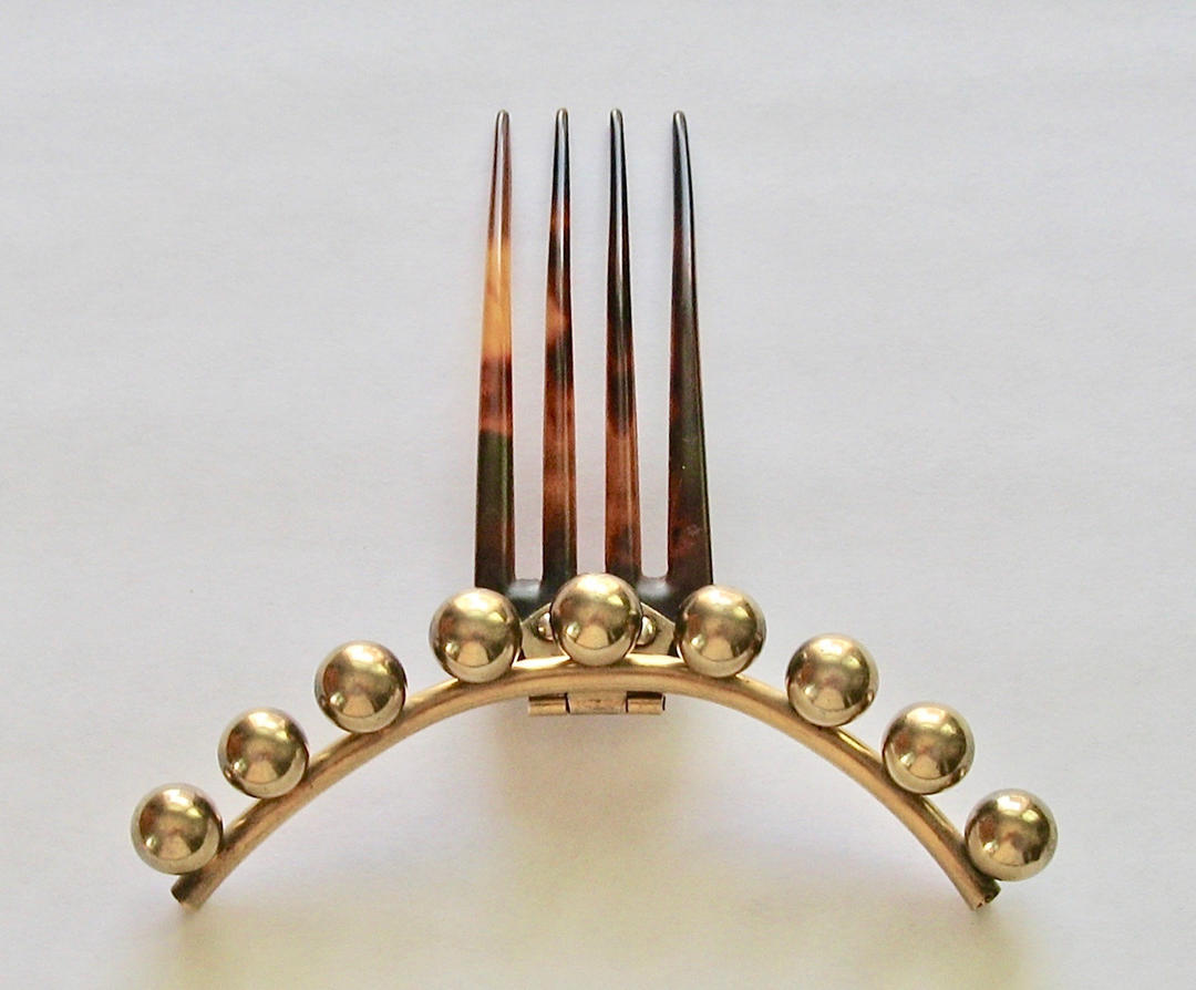 Victorian Sterling Silver Balls Hinged Tiara Comb, Peigne Joséphine ...