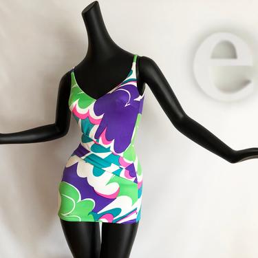 MOD 60s Swimsuit • Vintage One Piece Bathing Suit • | Ellie Mayhem's ...