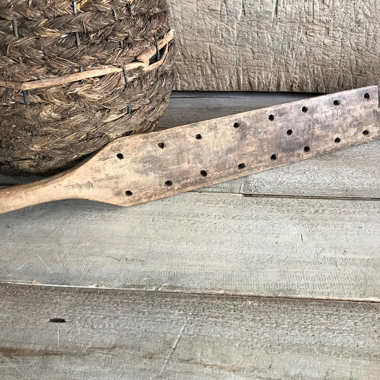 Antique Wood Winder Paddle , 22 Holed Loom Board, Weaving | Jan's ...