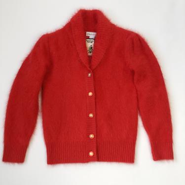Red Hot 1980's Angora Cardigan | Prototype Vintage | Austin, TX
