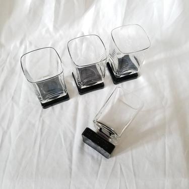 Vintage Footed Cocktail Glasses / Low Ball Glass Set of Four / | Sought ...