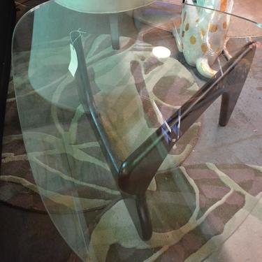 Vintage Noguchi Style Glass Table with Black Base | Vintage Grind House ...