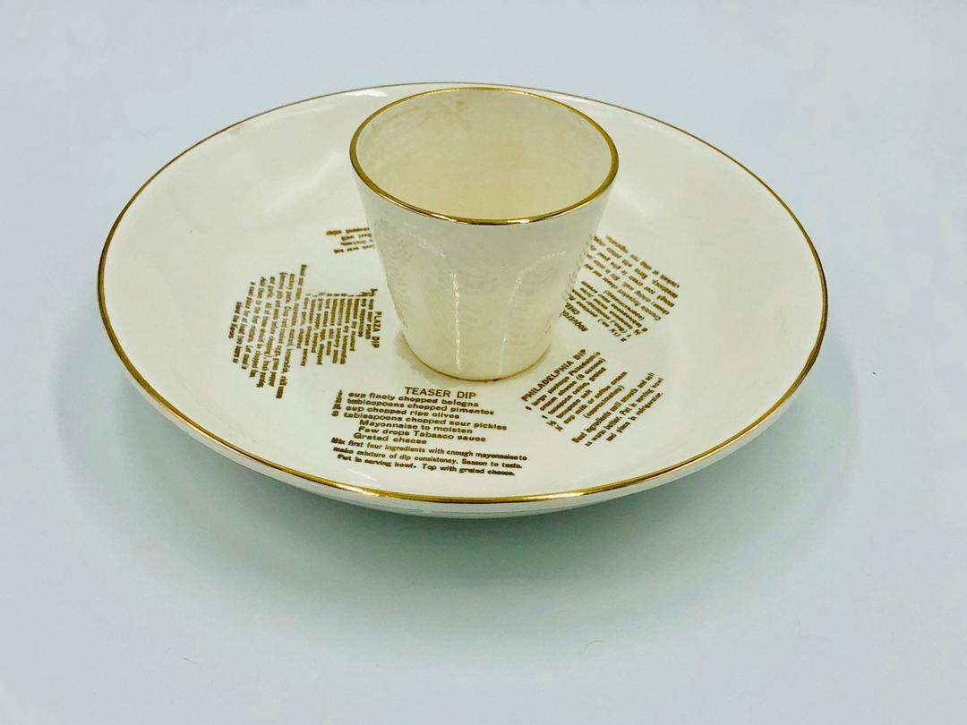 Vintage Cardinal China Company Chip and Dip Recipe Bowl, Warrented 22 ...