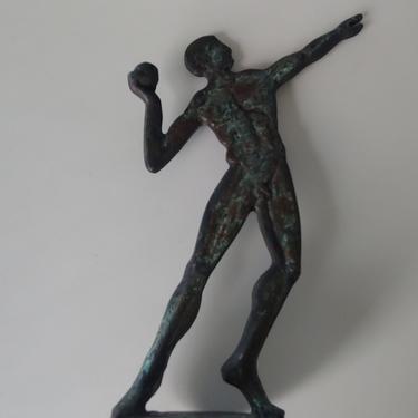 Vintage Ancient Greek Olympic Bronze Figure Shot Put Thrower | Mod and ...