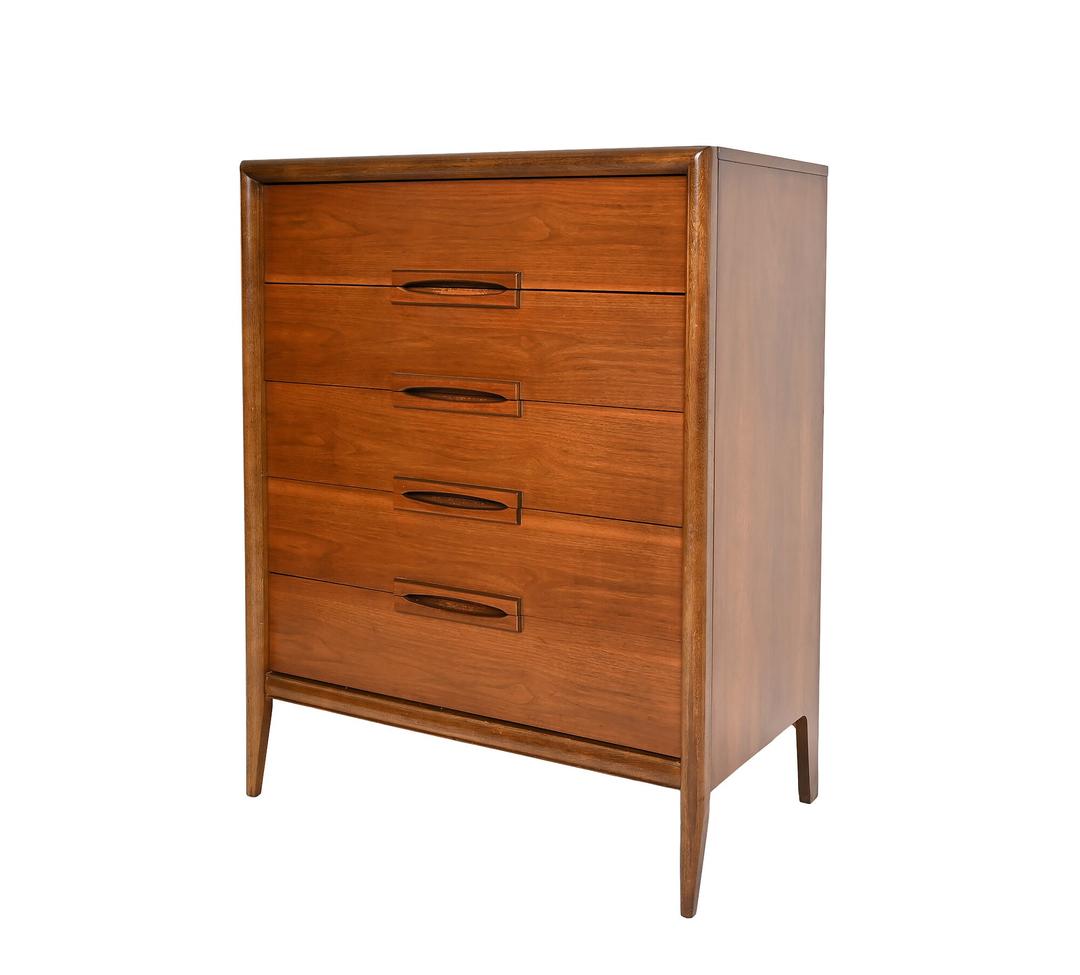 Walnut Tall Chest Bassett Furniture Outlook Collection Bedroom Set Mid ...