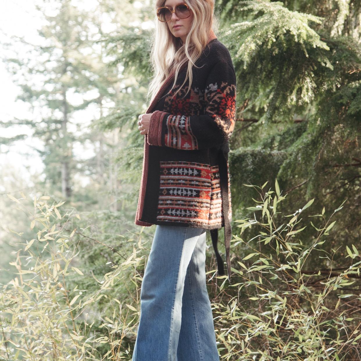 Vintage 70's Knit Cardigan, 1970s Belted Hippie Jacket, | Surf and the ...