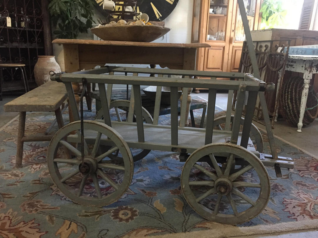 Antique German potato wagon, goat cart, pale blue in color, | Rust ...