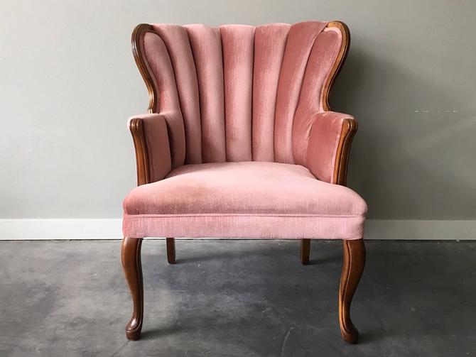 vintage pink channel back chair. | ReRunRoom | Seattle, WA