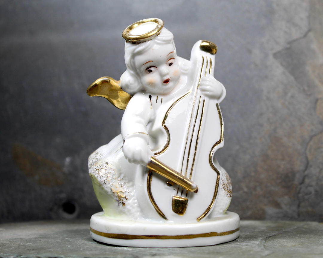 Musical Angel - Vintage Cello Playing Angel - Winking Angel | Bixley ...