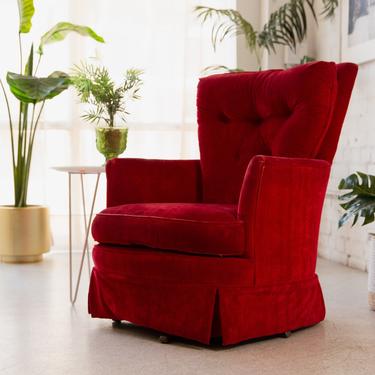 Vintage Red Velvet Arm Chair | Sunbeam Vintage - Highland Park - Los ...