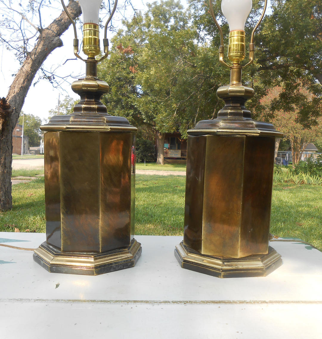 Vintage Pair of Brass 8 Sided Octagon Lamps Mid Century 1970s | Kiss My ...