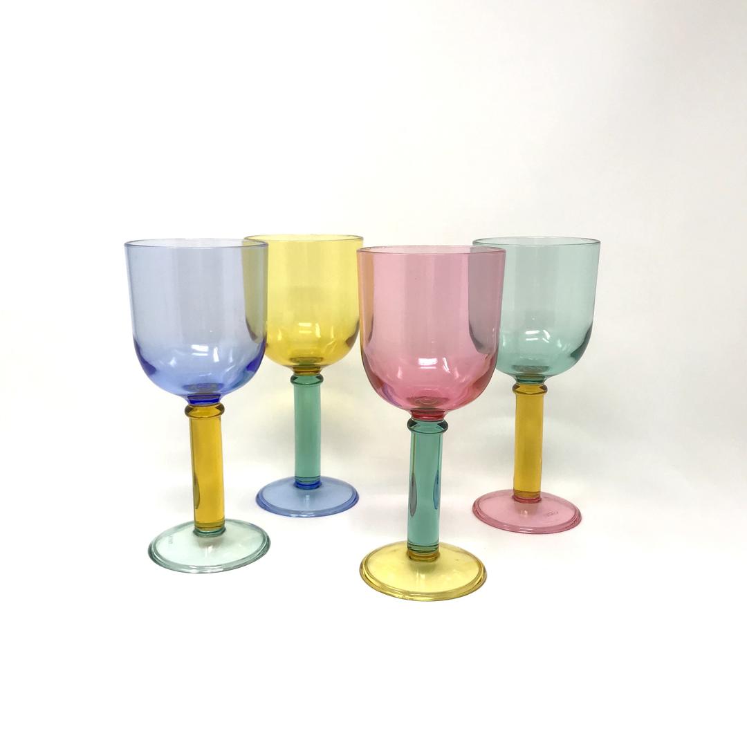 Vintage Tri-Color Acrylic Wine Glasses | Odd Eye | East Village - New ...
