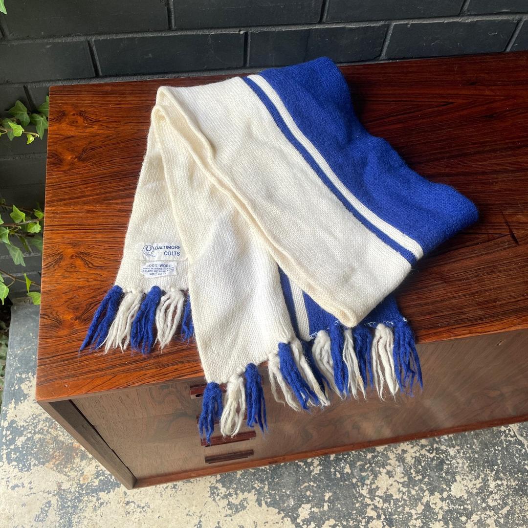 1970s Baltimore Colts Wool Scarf Vintage Mid-Century Winter Fan Bob ...