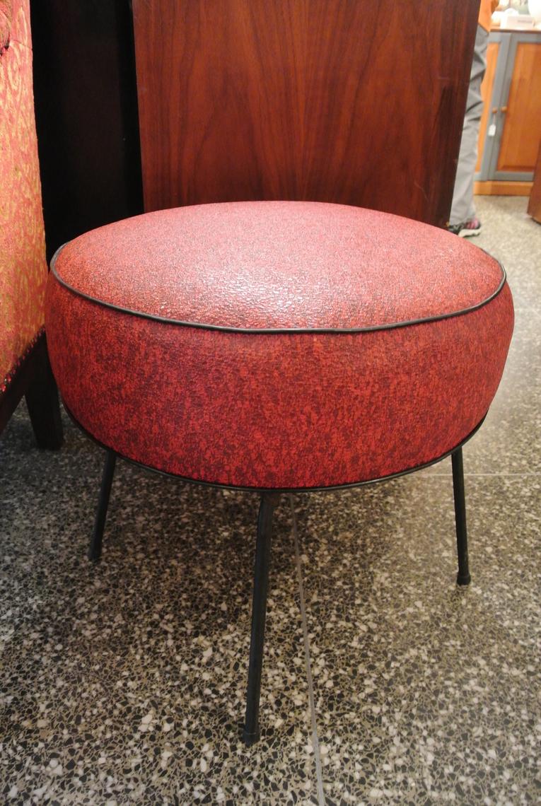 Funky red vinyl bench with black piping | Miss Pixies | Adams Morgan ...