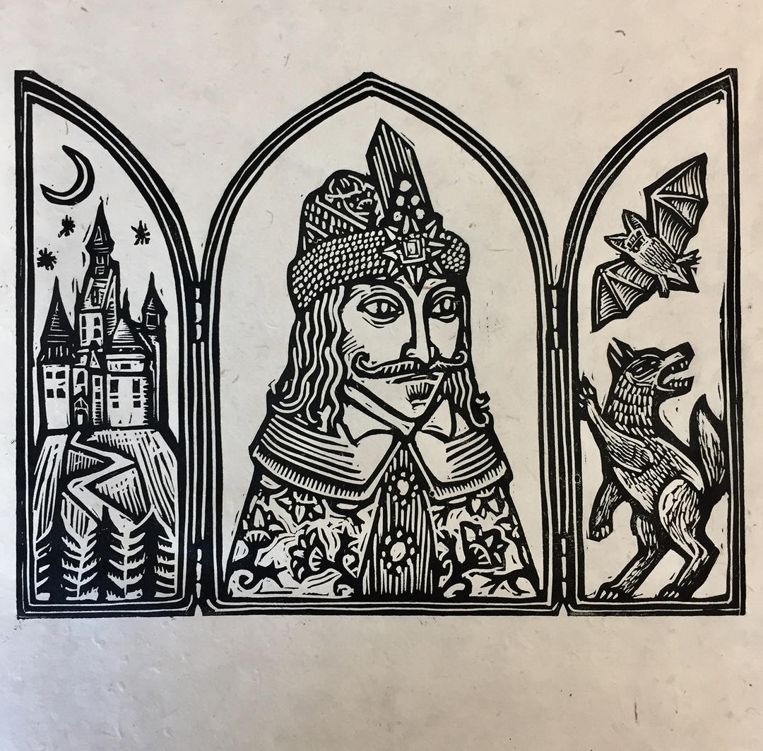 Vlad Dracula Block Print | Woodcut Emporium | Miami, FL