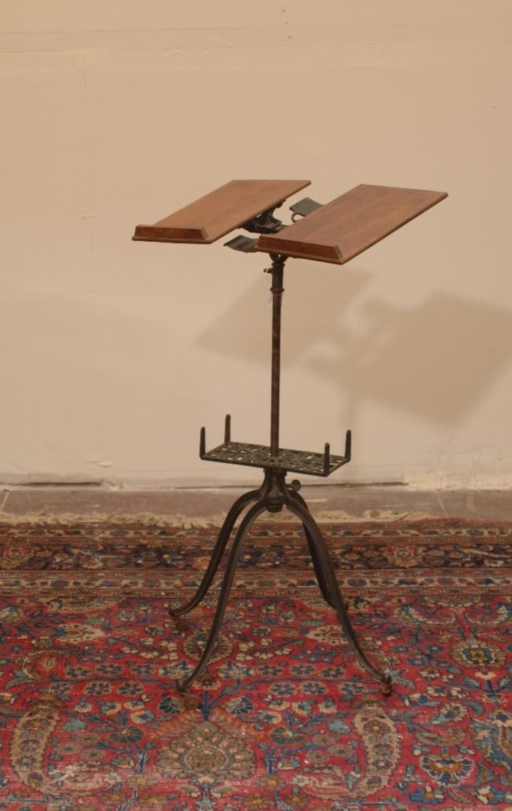 Antique Wood & Iron Book Stand | Harrington Galleries | Mission ...
