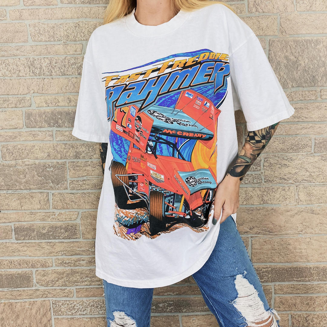 90's Vintage Fast Freddie Rahmer Sprint Car Racing T-Shirt | Noteworthy ...