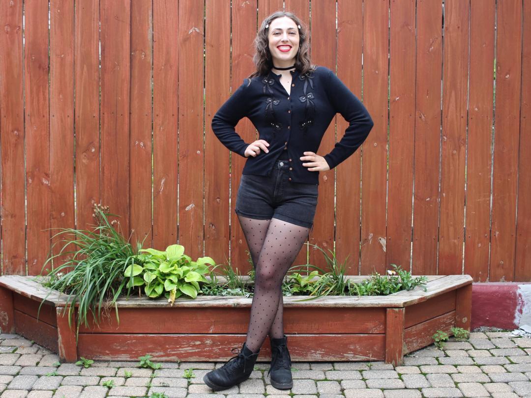 Vintage 1950s Black Cardigan Sweater - Pin-Up Terry Turner Acrylic ...