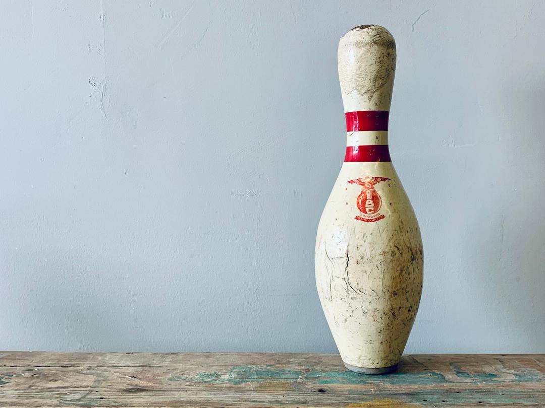 Vintage Bowling Pin | Antique Bowling Pin | Wooden Bowling Pin ...