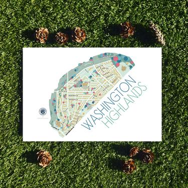 Washington Highlands Southeast Washington DC neighborhood map print ...