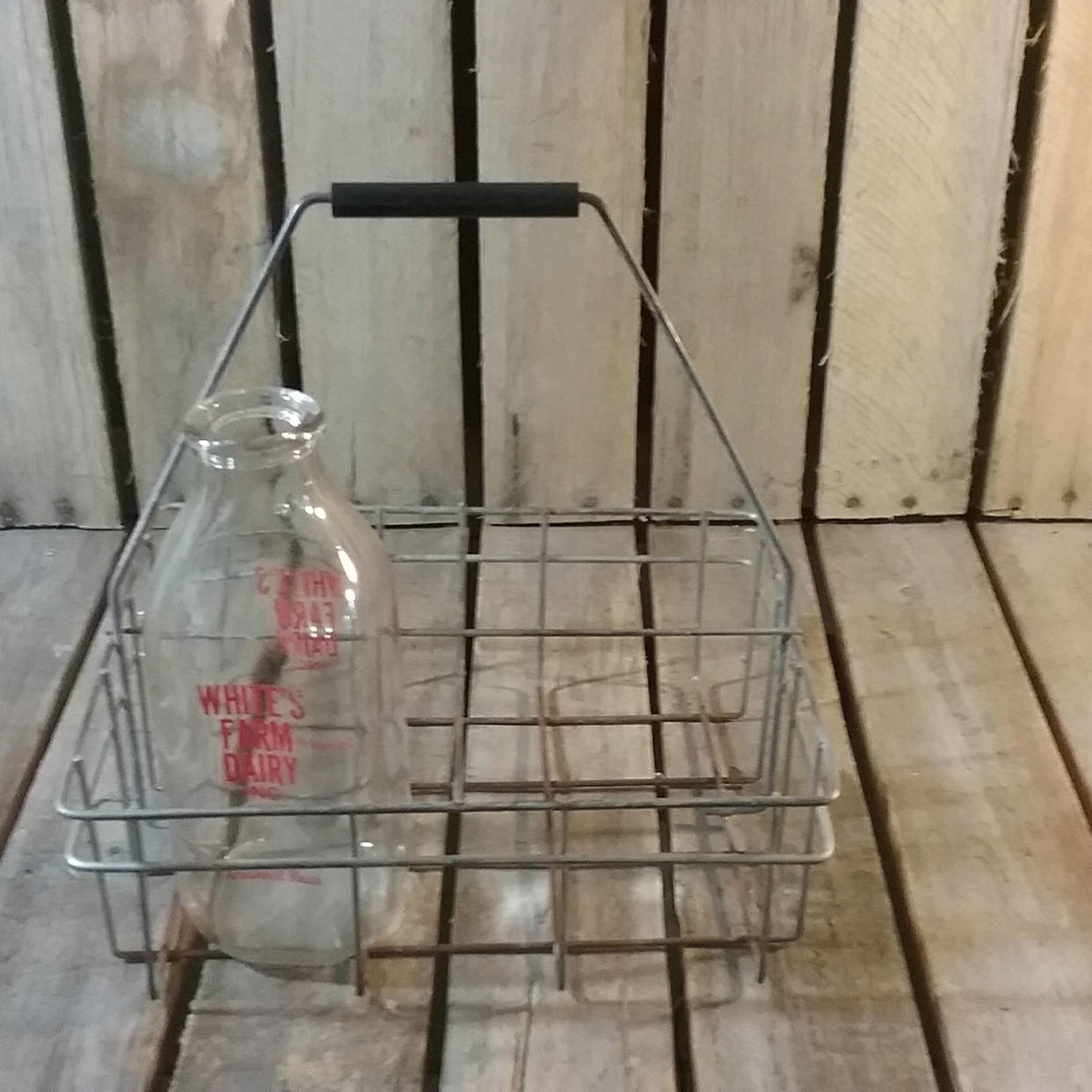 Wire Milk Carrier, Vintage Milk Crate, Wire Milk | Up the Antique Co ...