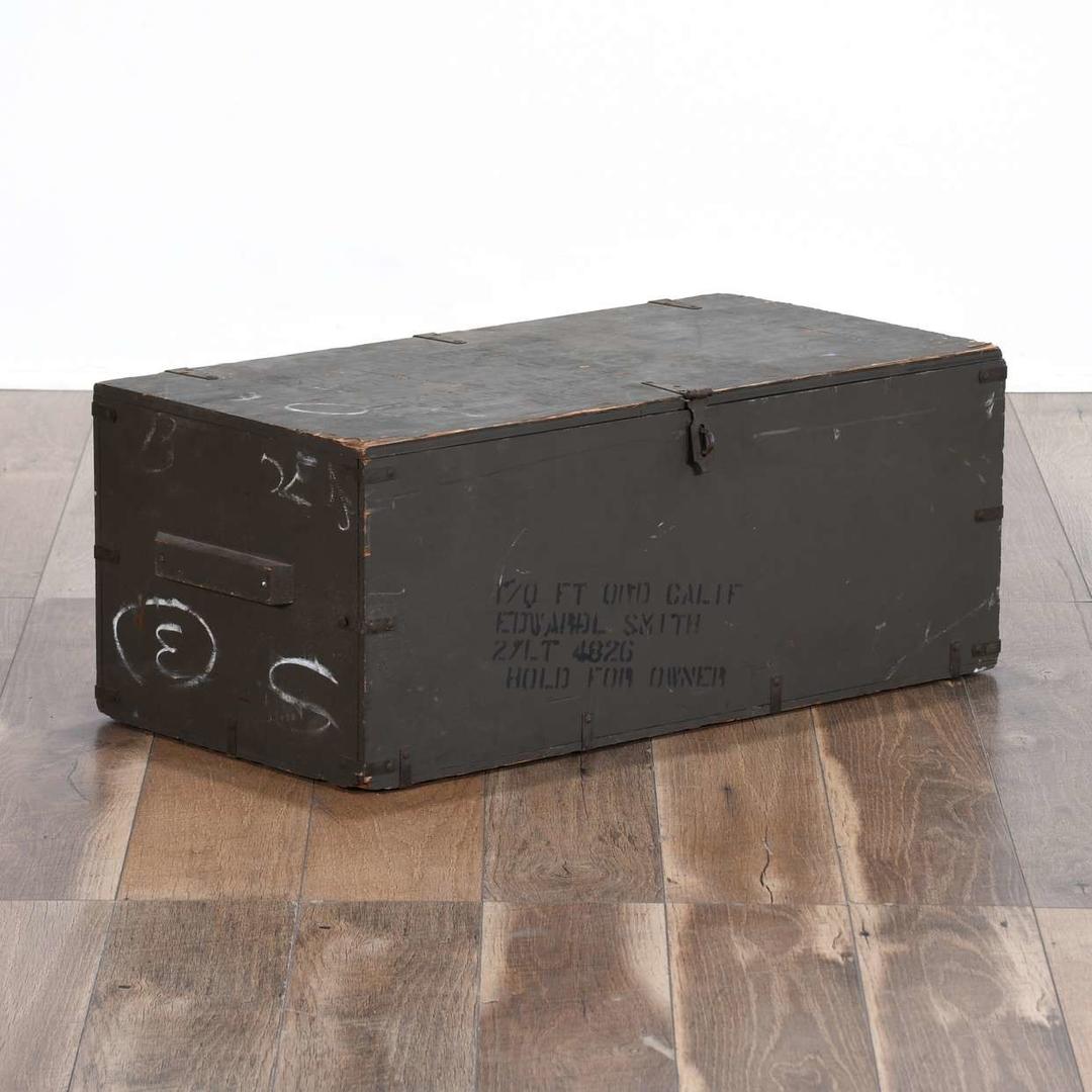 Green Military Trunk Chest Footlocker | Loveseat (Los Angeles) | Vernon, CA