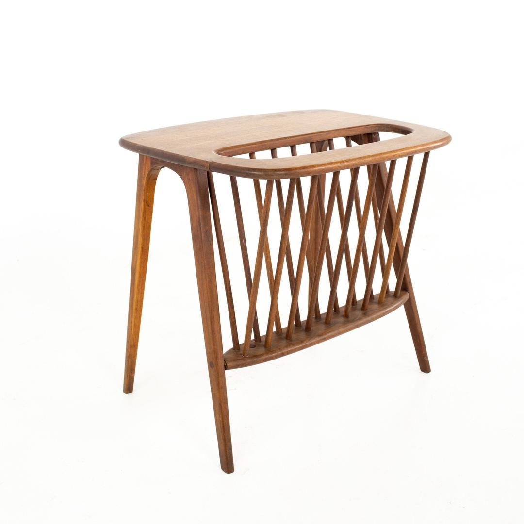 Arthur Umanoff Mid Century Walnut Magazine Rack Side Table - | Modern ...