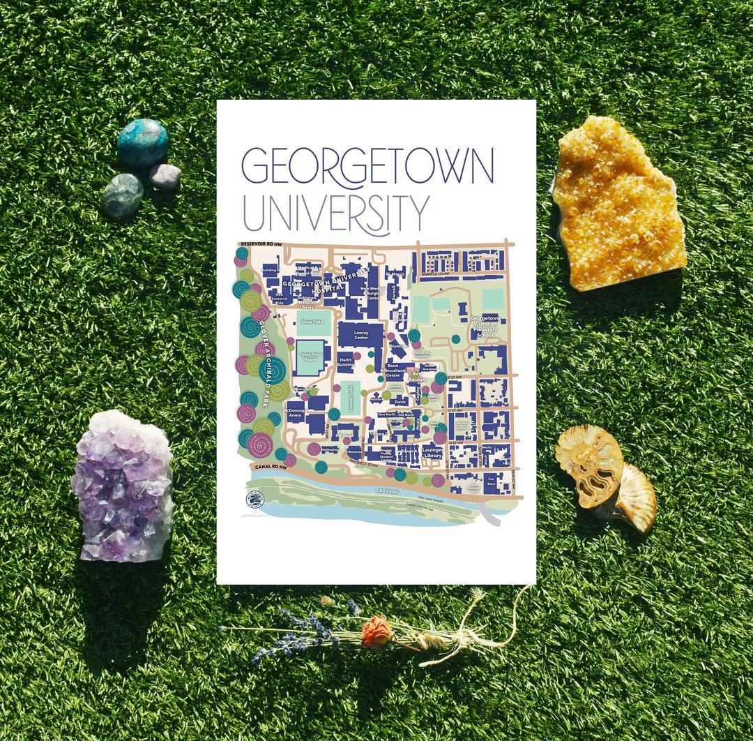 Georgetown University Campus map 11x17 Washington DC neighborhood map ...