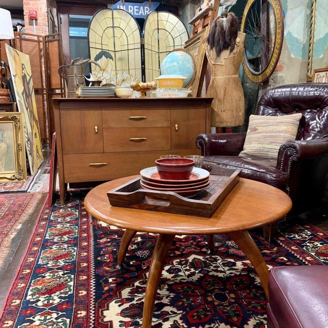 Heywood Wakefield rotating round coffee table | 1830 DC | Adams Morgan ...