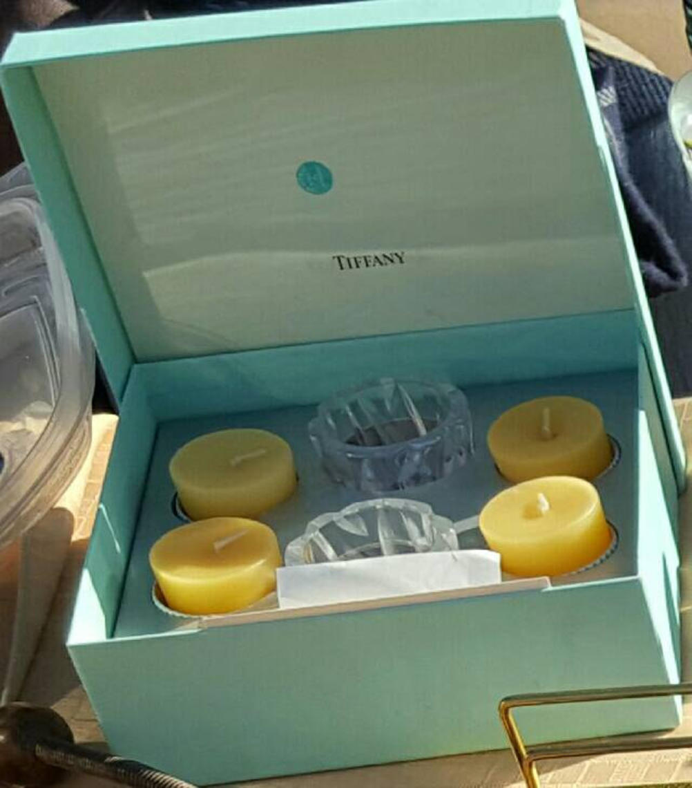 Vintage Tiffany & Co. Candle gift set with 2 crystal candle holders ...