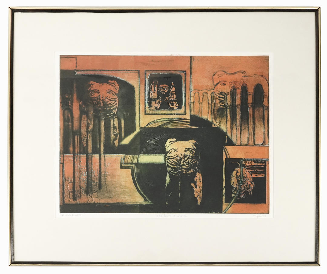 1970 Spitz "The Lions of Iberia" Etching Collagraph | Vintage ...