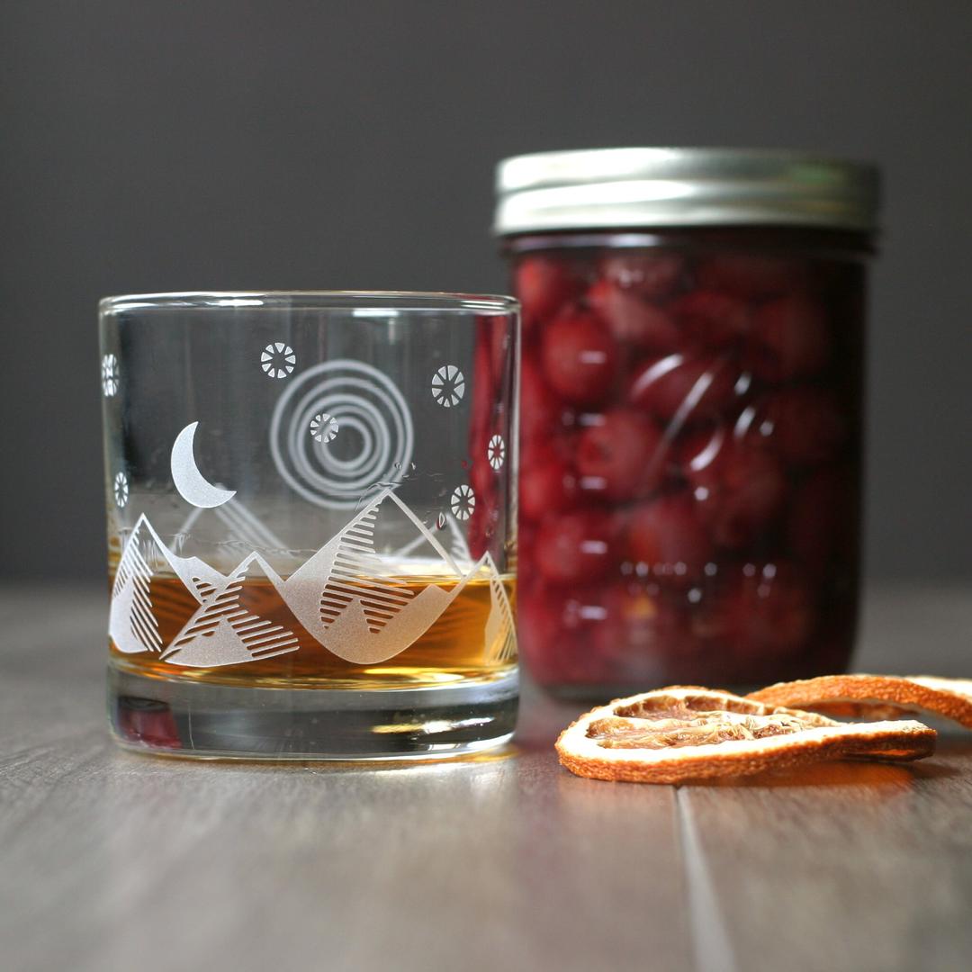 Good Morning + Good Night Mountain Lowball Glass | Bread and Badger ...