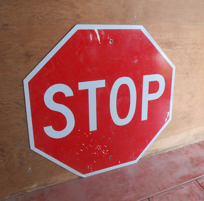 Vintage Large Huge 30x30 Metal Stop Sign Road Sign Highway | Kiss My ...
