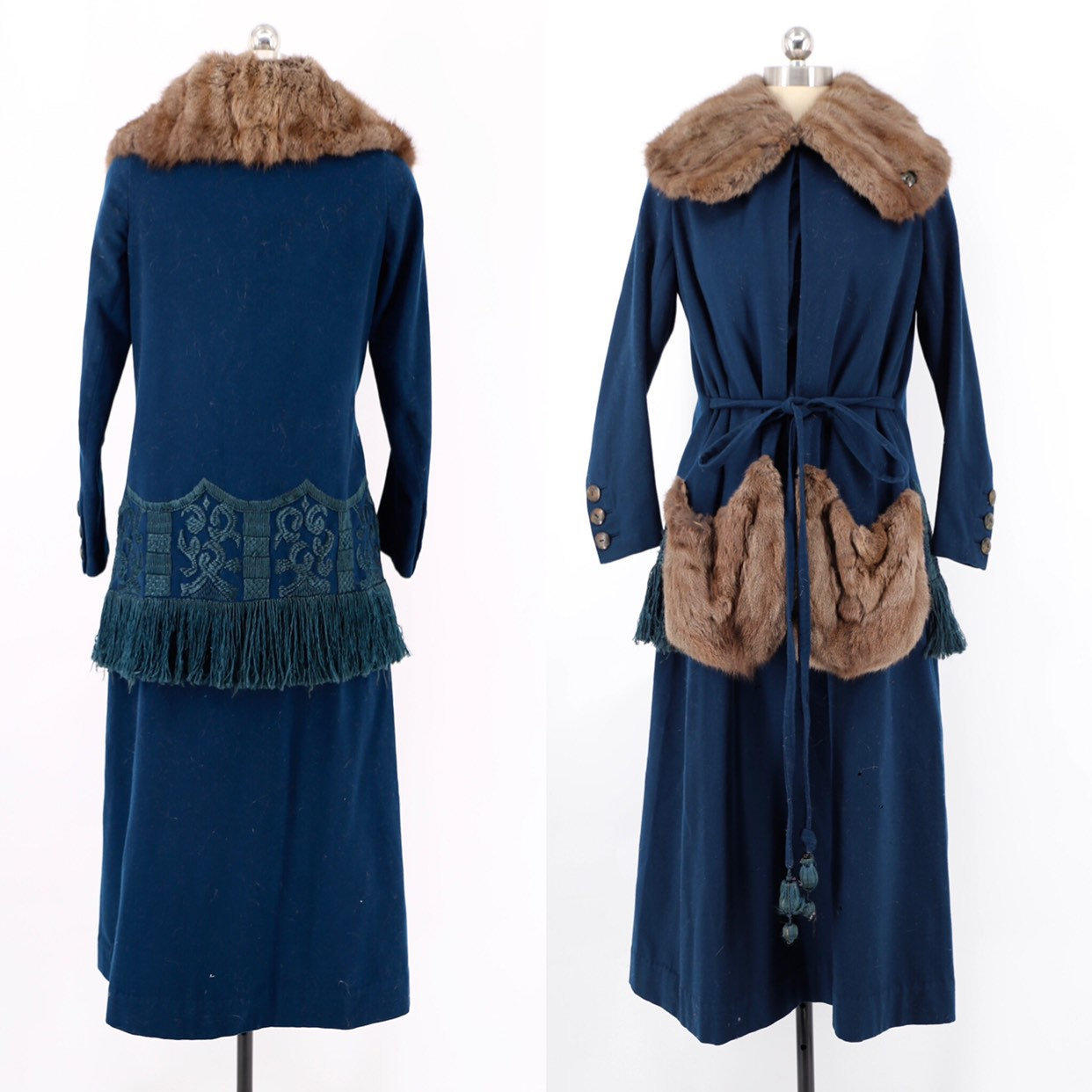 1900s WWI late Edwardian rare teal blue fur | Ritual Vintage - Little ...