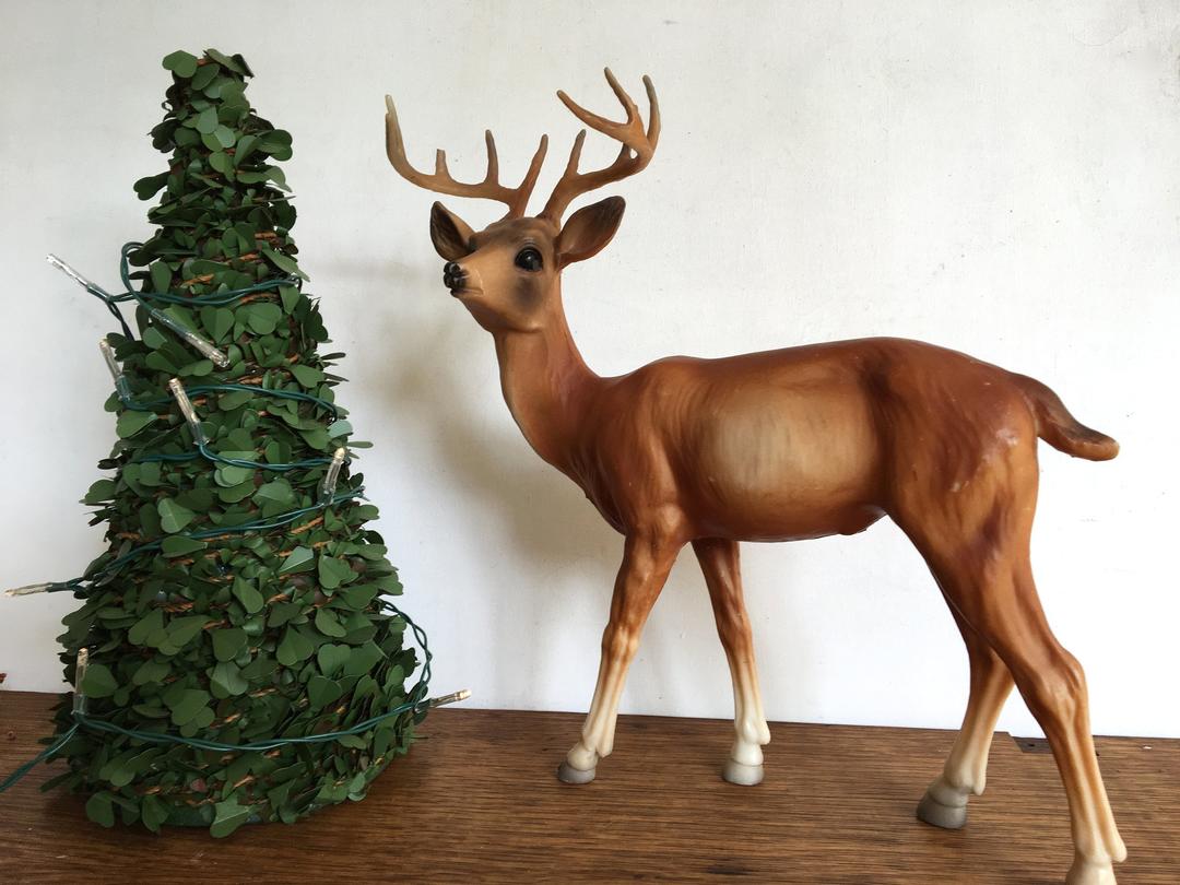 Large Vintage Buck Figure, Vintage Male Deer Hard Plastic Figure ...