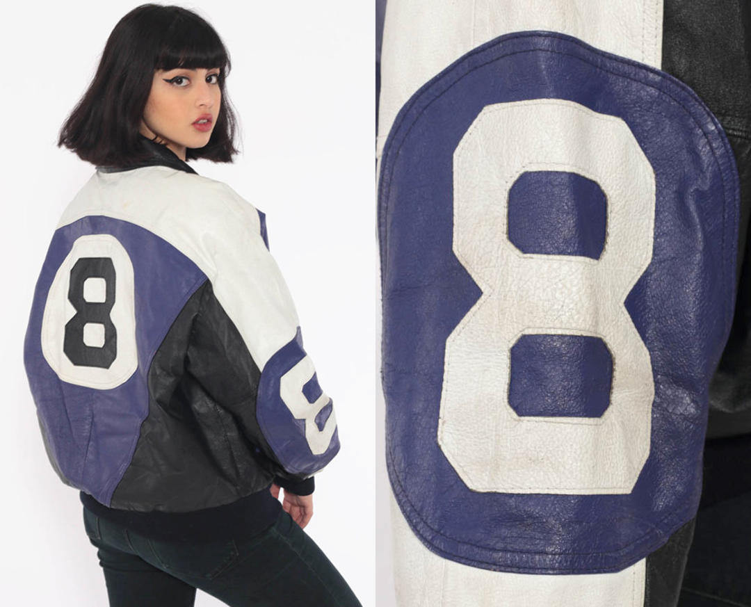 Magic 8 Ball Leather Jacket 90s Seinfeld Puddy Jacket Michael Hoban ...
