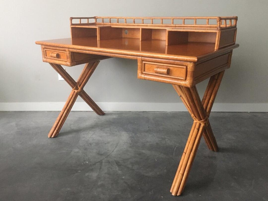 vintage Palecek bamboo writing desk. | ReRunRoom | Seattle, WA
