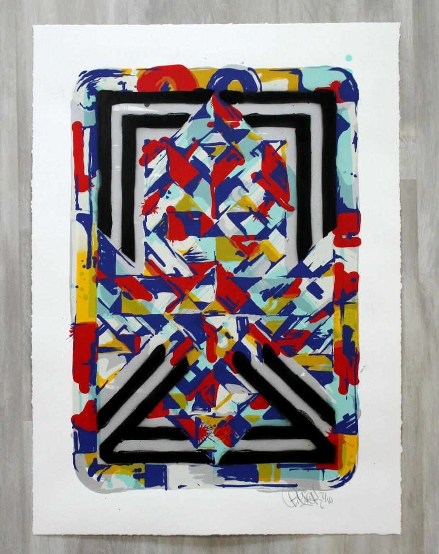 Contemporary Unframed Abstract Jason Williams AKA Revok Screenprint 7/ ...