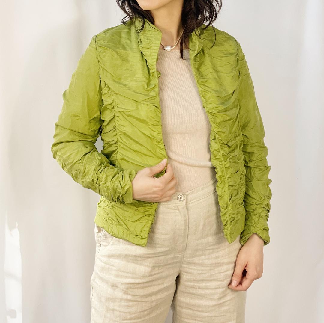 Vintage Moss Silk Ruched Jacket | Hey Jude | Vancouver, BC