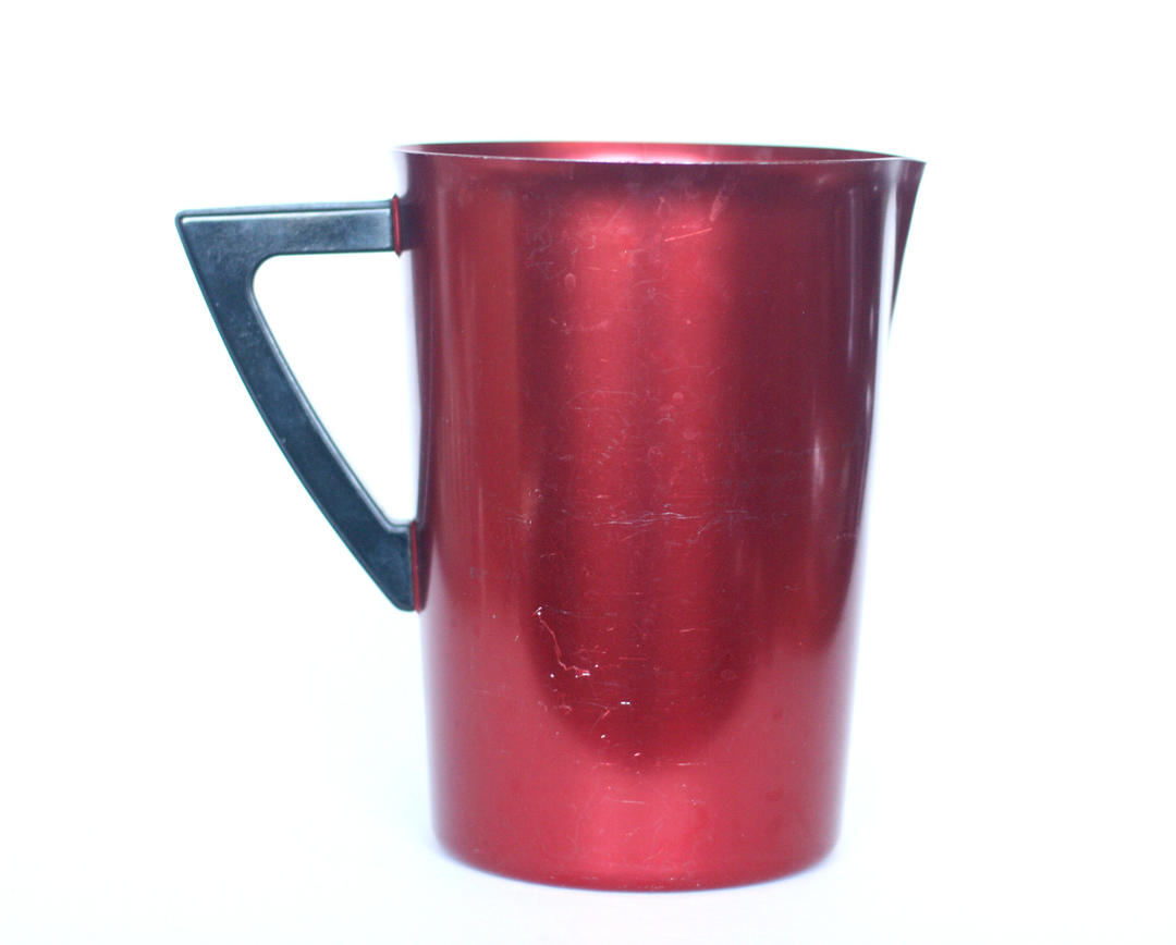 vintage bascal anodized aluminum pitcher in red | Susan Gonzalas ...