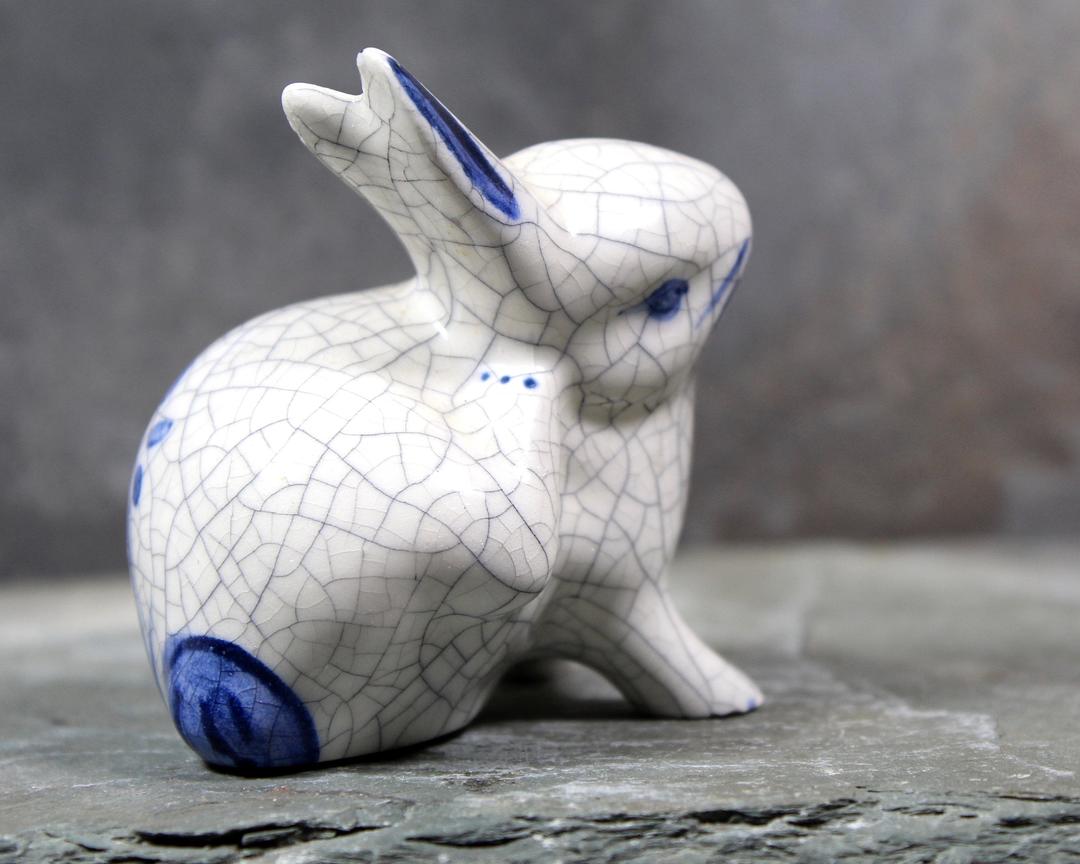 Rare Authentic Dedham Pottery Bunny - Handpainted Ceramic Rabbit ...