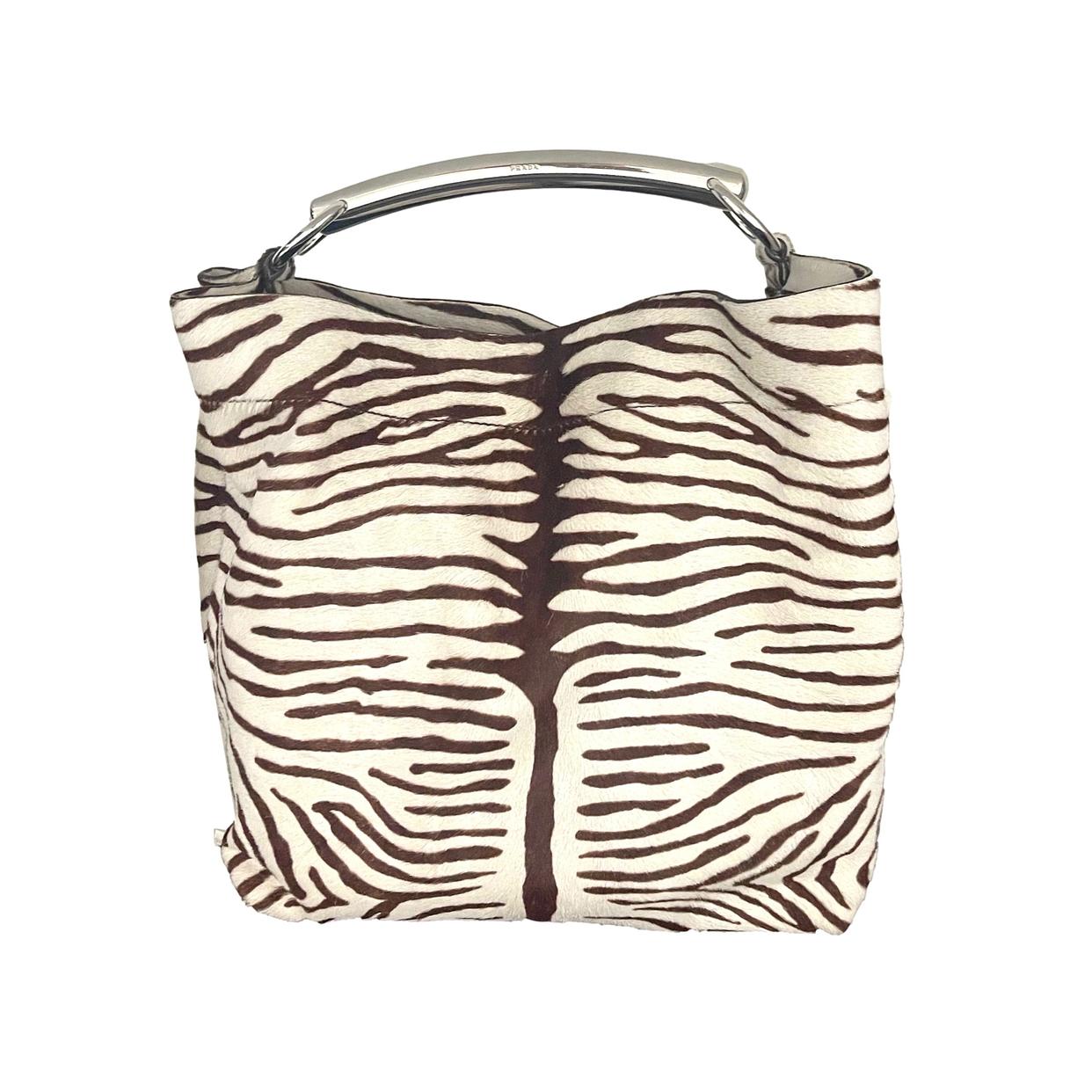 Prada Zebra Metal Handle Shoulder Bag | Treasures of NYC - New York, NY ...