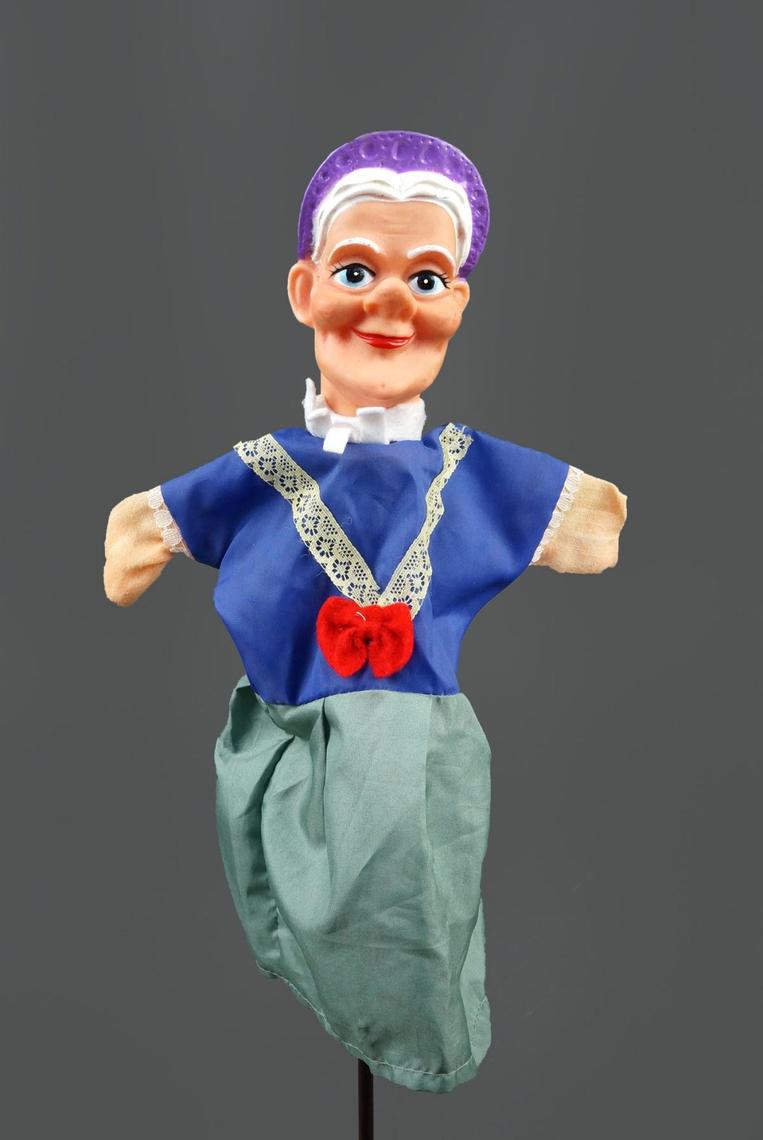 Mid Century Grandma Hand Puppet Toy Head Puppet Ventriloquist Vintage ...